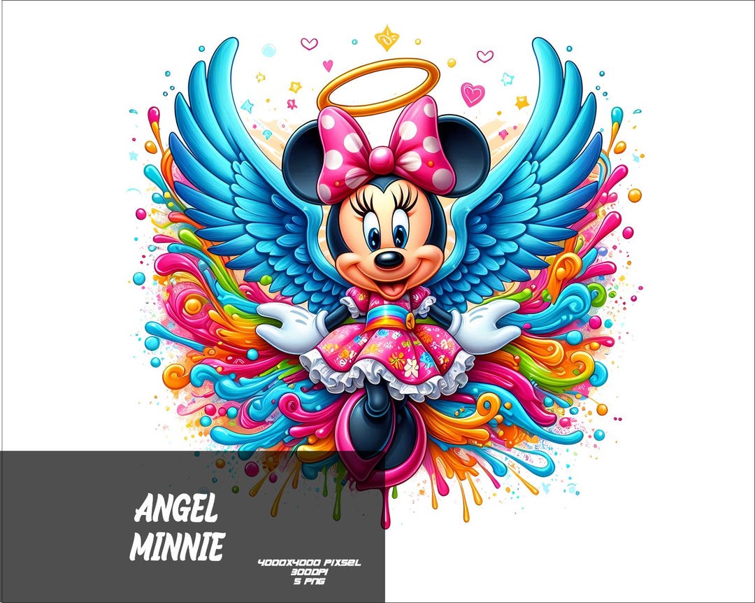 5 PNG Angel Minnie Png Mouse Splash and Watercolor Png Minnie ...