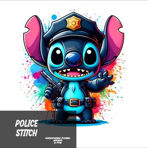 5 PNG Police Stitch Png Stitch Splash and Watercolor Png Stitch ...
