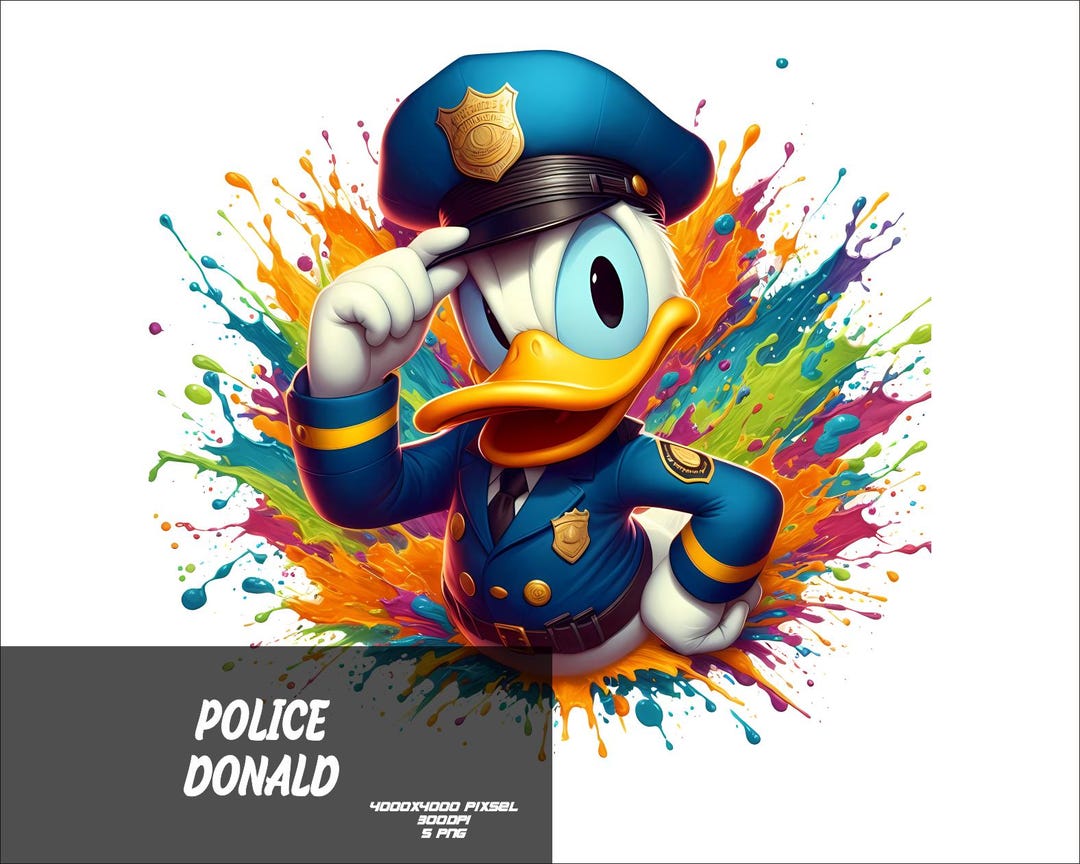 5 PNG Police Donald Png Splash and Watercolor Png Duck Transparent PNG ...