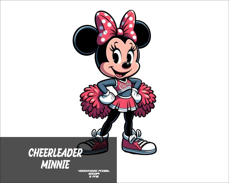 5 PNG Cheer-leader Minnie Png Mouse Splash and Watercolor Png Minnie ...