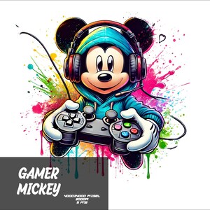 5 PNG Gamer Mickey Png Mouse Splash and Watercolor Png Mickey ...
