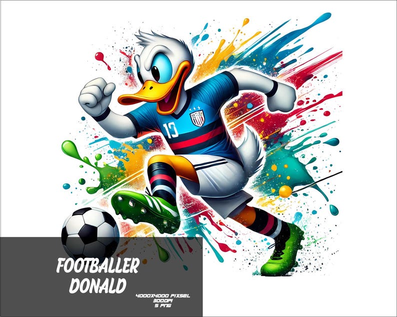 5 PNG Footballer Donald Png Splash and Watercolor Png Duck Transparent ...