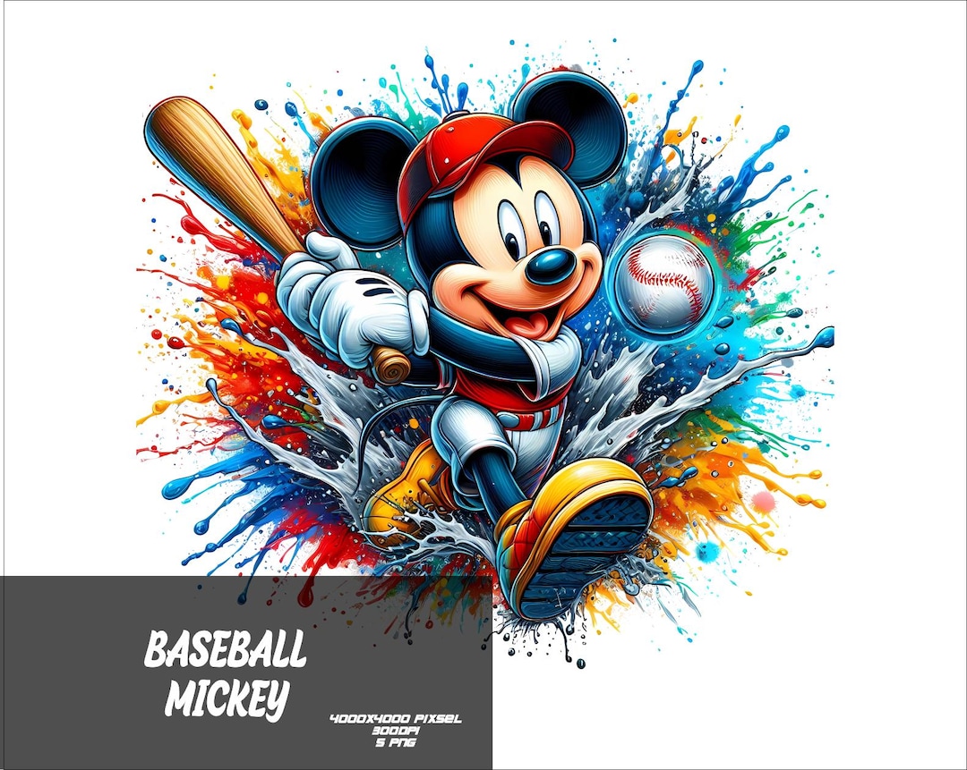 5 PNG Baseball Mickey Png Mouse Splash and Watercolor Png Mickey ...