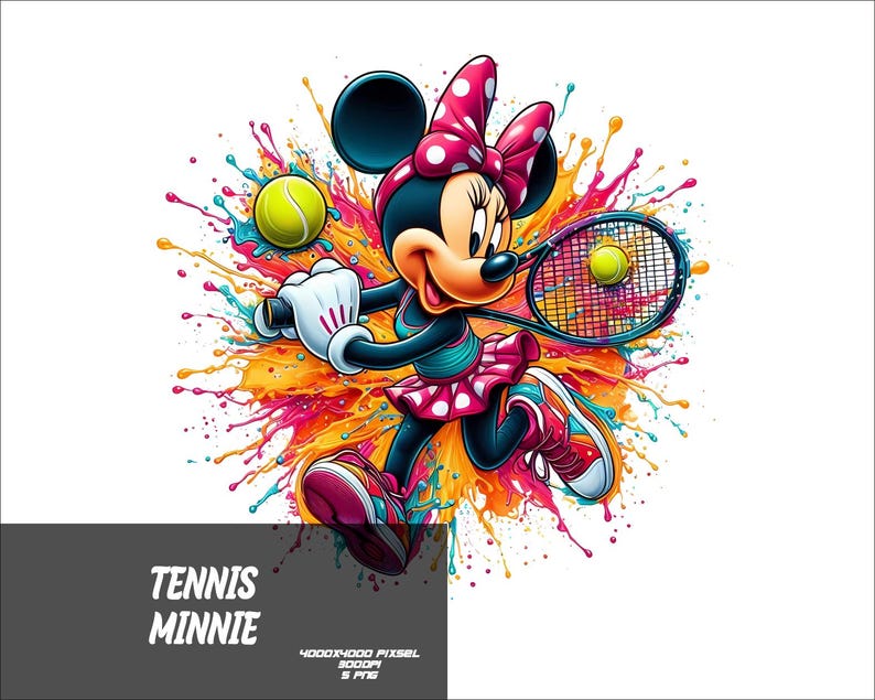 5 PNG Tennis Minnie Png Mouse Splash and Watercolor Png Minnie ...