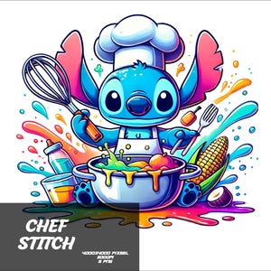 5 PNG Chef Stitch Png Stitch Splash and Watercolor Png Stitch ...