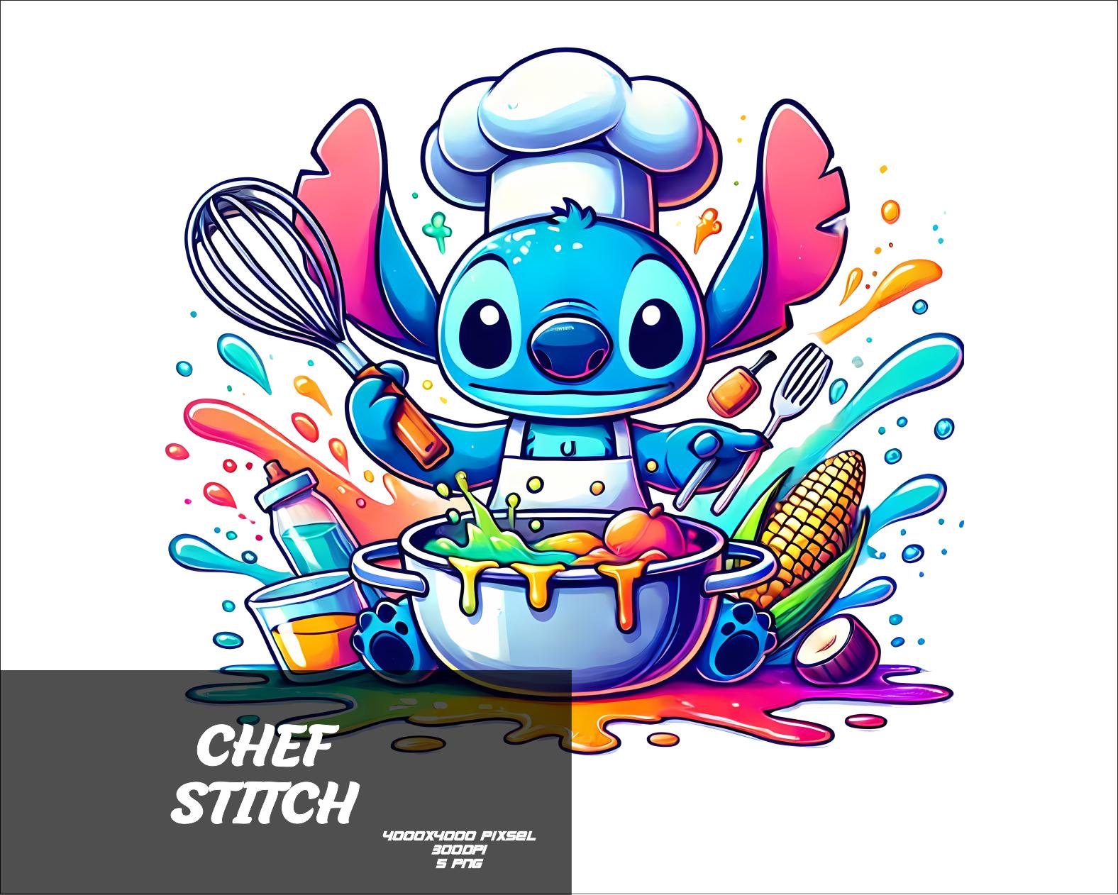 5 PNG Chef Stitch Png Stitch Splash and Watercolor Png Stitch ...