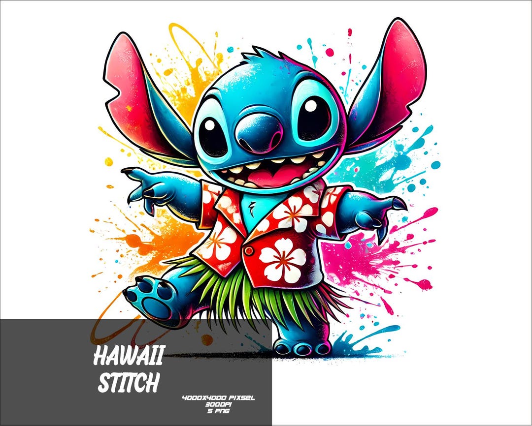 5 PNG Hawaii Stitch Png Stitch Splash and Watercolor Png Stitch ...