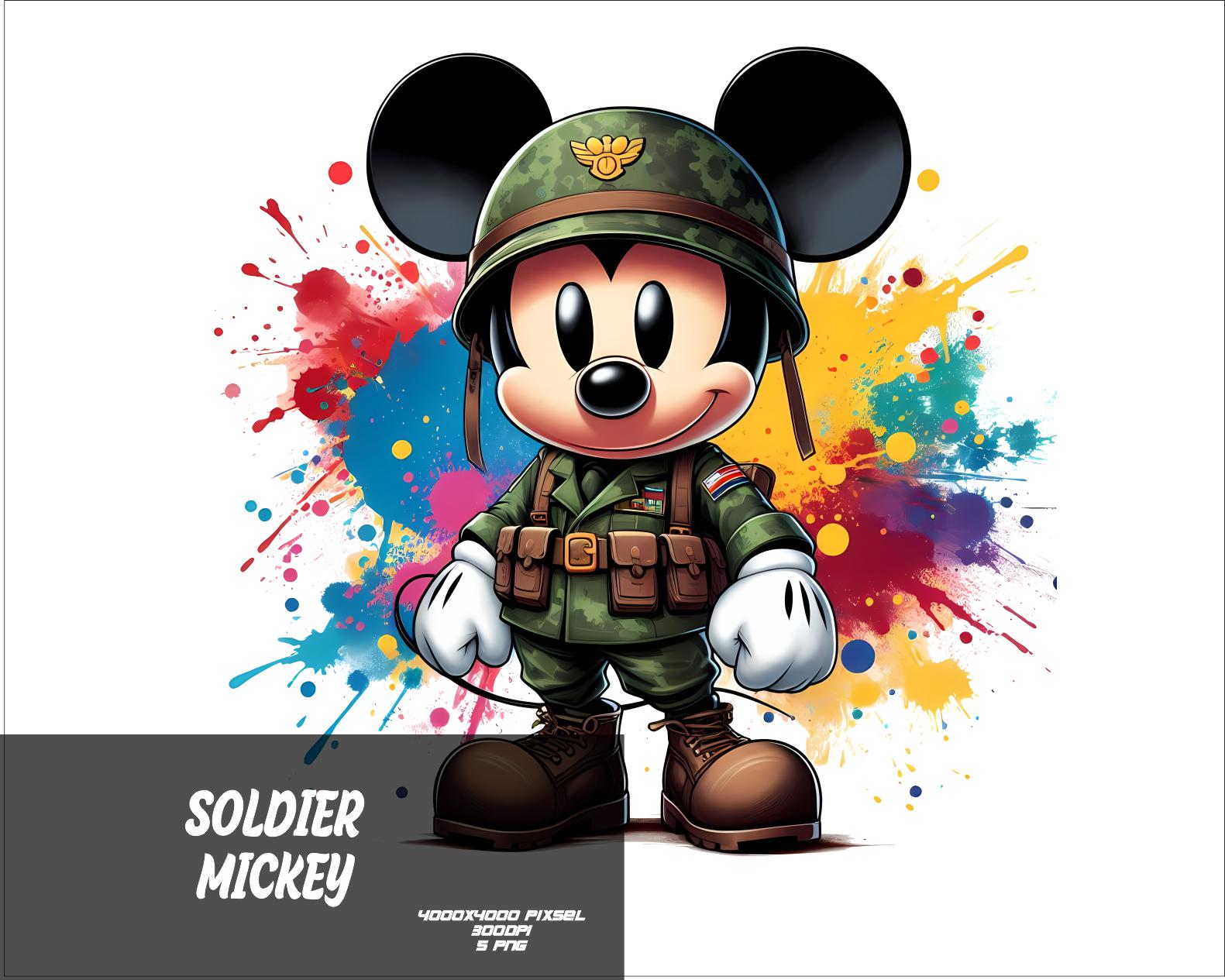 5 PNG Soldier Mickey Png Mouse Splash and Watercolor Png Mickey ...