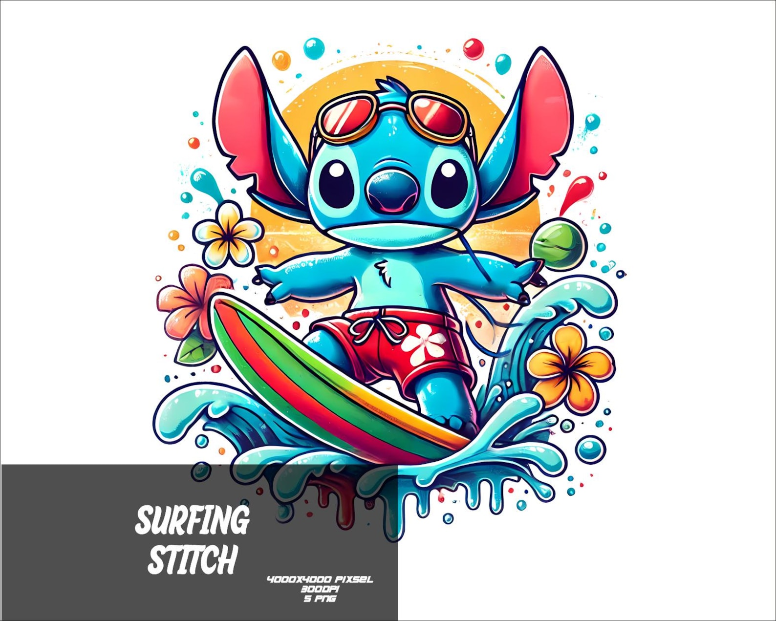 5 PNG Surfing Stitch Png Stitch Splash and Watercolor Png Stitch ...