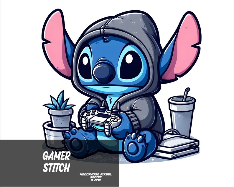 5 PNG Gamer Stitch Png Stitch Splash and Watercolor Png Stitch ...