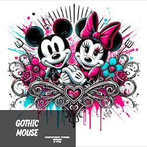 5 PNG Gothic Minnie and Mickey Png Mouse Splash and Watercolor Png ...