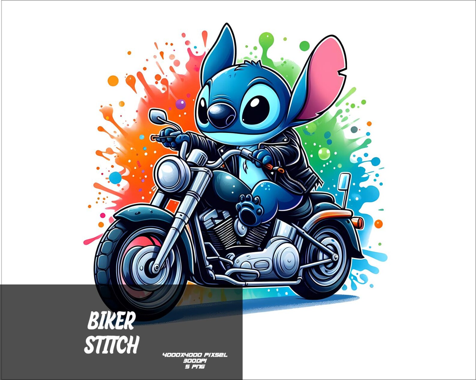 5 PNG Motobiker Stitch Png Stitch Splash and Watercolor Png Stitch ...