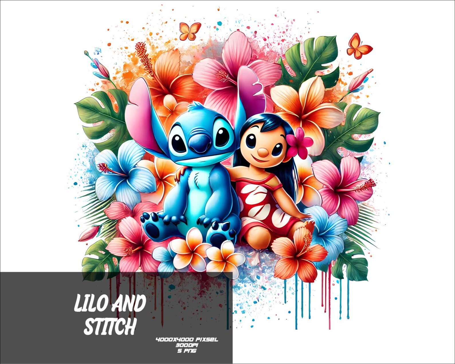 5 PNG Lilo and Stitch Png Stitch Splash and Watercolor Png Stitch ...