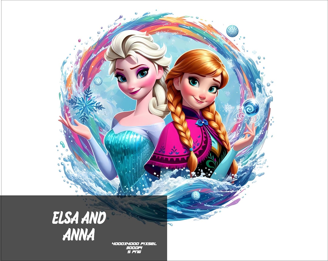 5 PNG Princess Png Elsa and Anna Splash and Watercolor Png Transparent ...