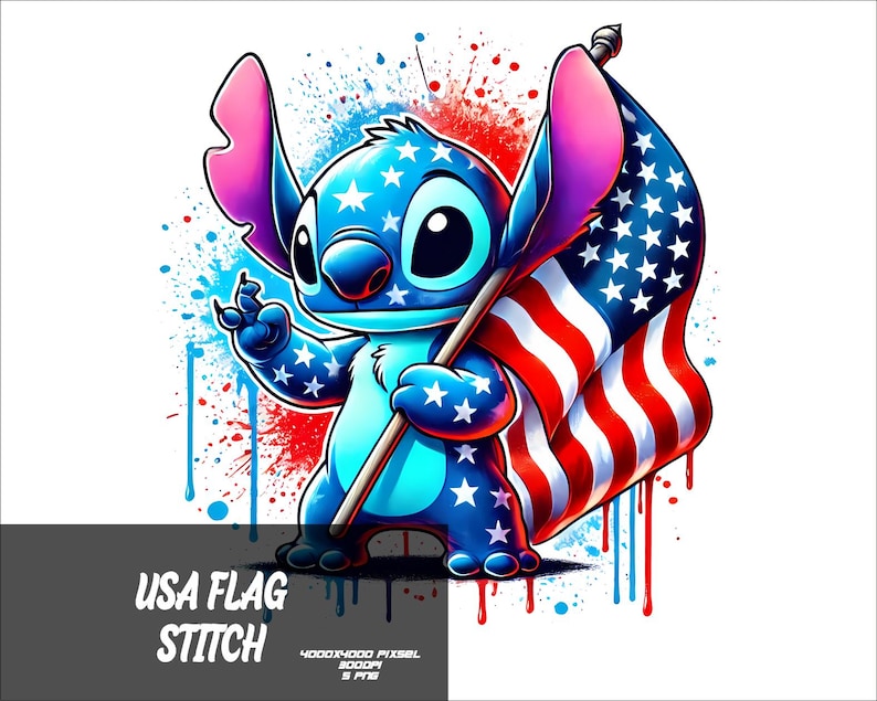 5 PNG Patriotic Stitch Png Stitch Splash and Watercolor Png American ...