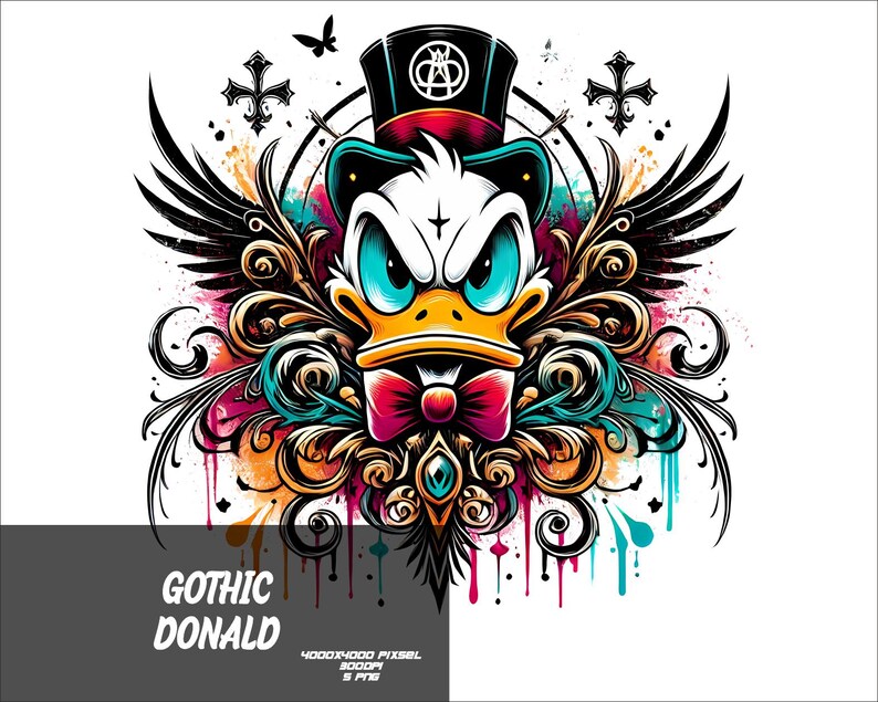 5 PNG Gothic Donald Png Splash and Watercolor Png Duck Transparent PNG ...