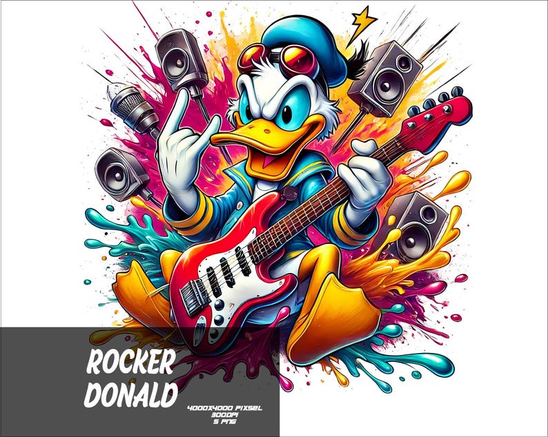 5 PNG Rocker Donald Png Splash and Watercolor Png Duck Transparent PNG ...
