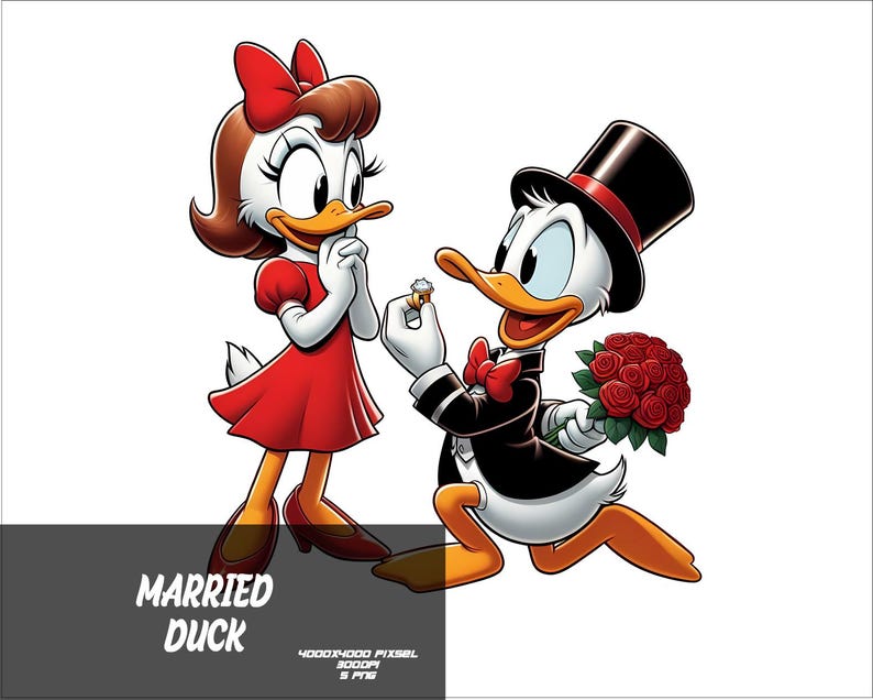 5 PNG Married Donald and Daisy Png Splash and Watercolor Png Duck ...