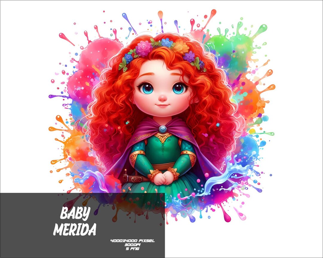 5 PNG Baby Princess Png Baby Merida Splash and Watercolor Png ...