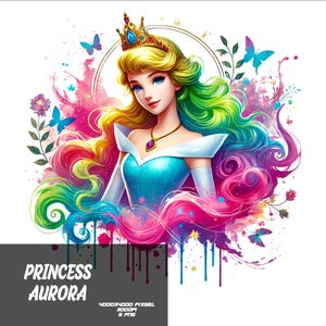5 PNG Princess Png Aurora Splash and Watercolor Png Transparent PNG ...