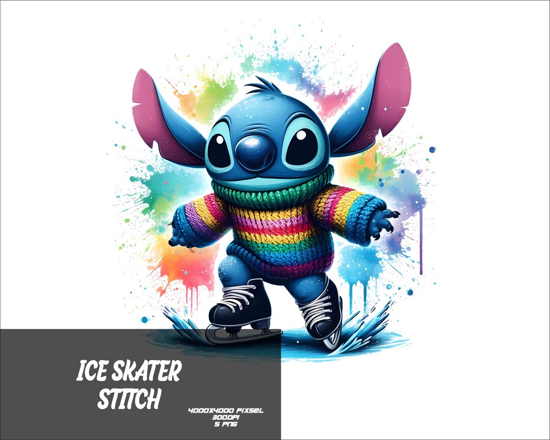 5 PNG Ice Skater Stitch Png Stitch Splash and Watercolor Png Stitch ...