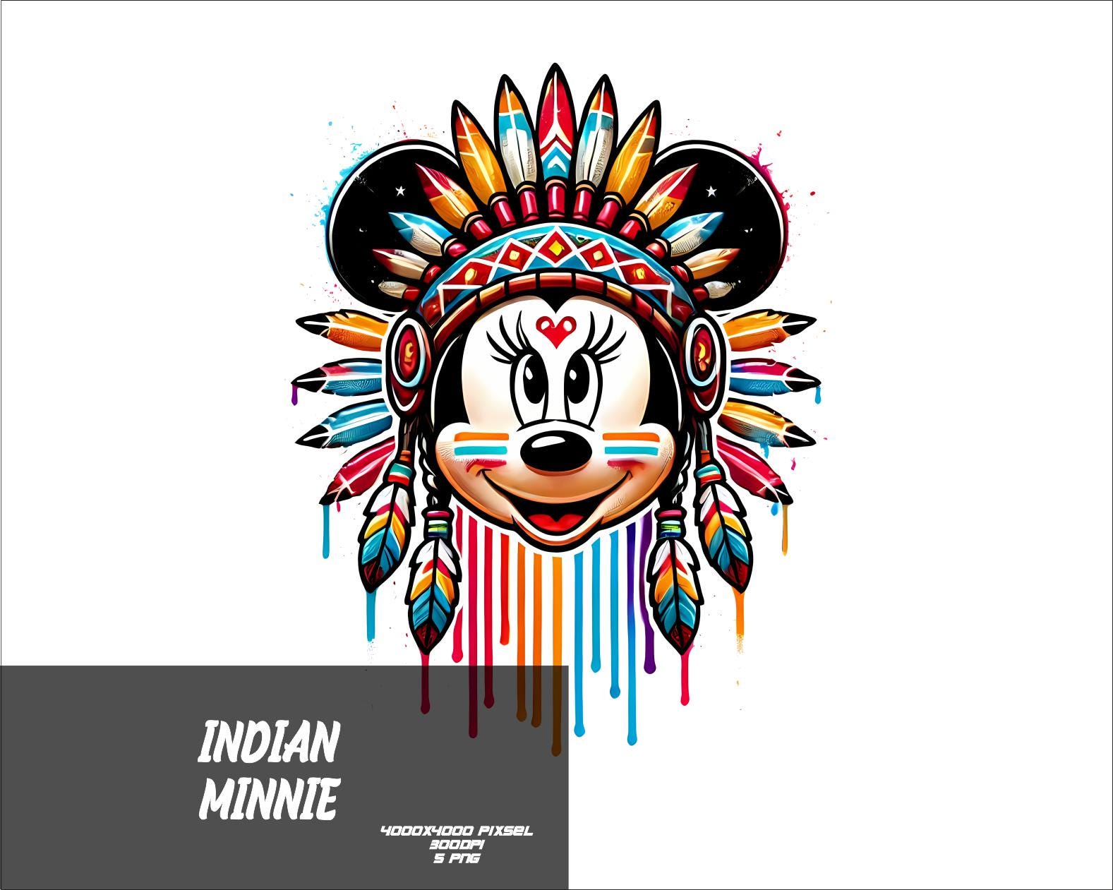 5 PNG Indian Minnie Png Mouse Splash and Watercolor Png Minnie ...