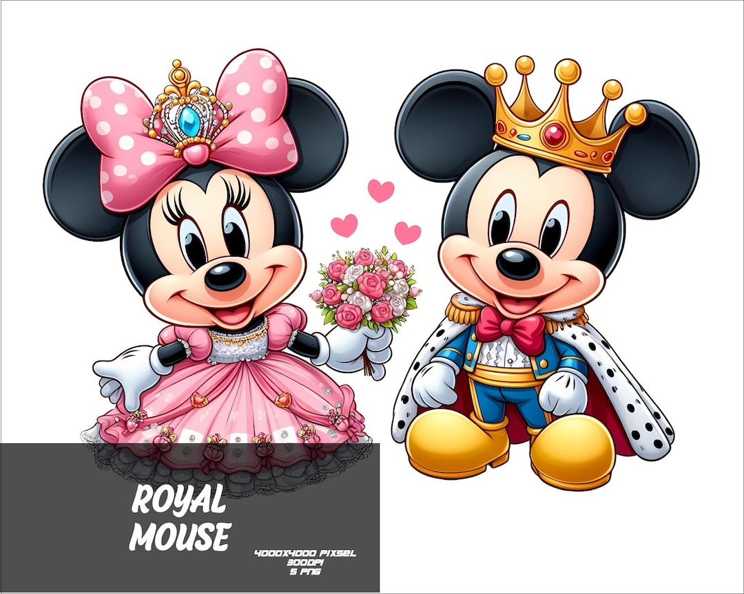 5 PNG Royal Mickey and Minnie Png Lover Mouse Splash and Watercolor Png ...