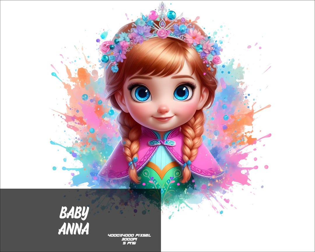 5 PNG Baby Princess Png Baby Anna Splash and Watercolor Png Transparent ...
