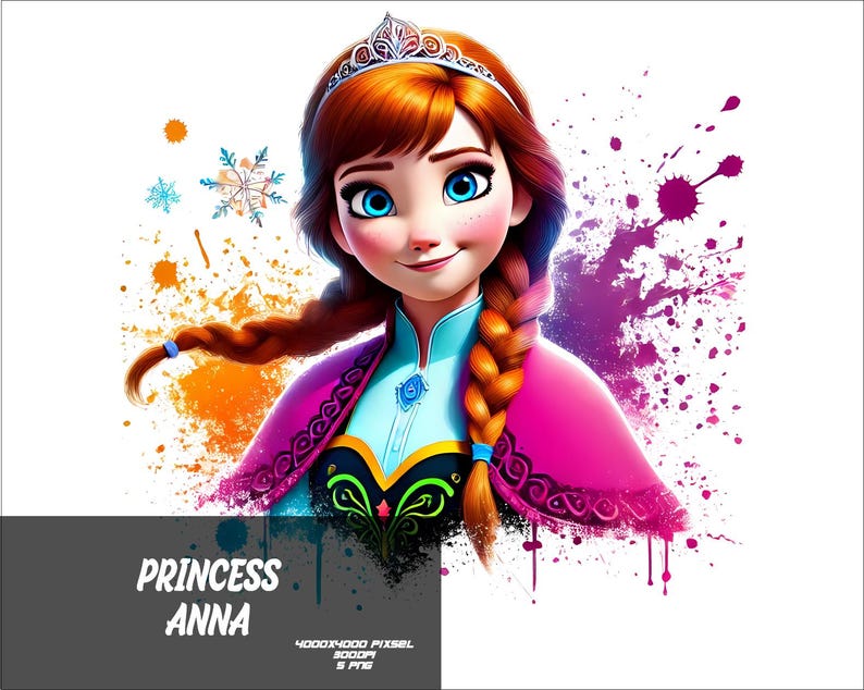 5 PNG Princess Png Anna Splash and Watercolor Png Transparent PNG File ...