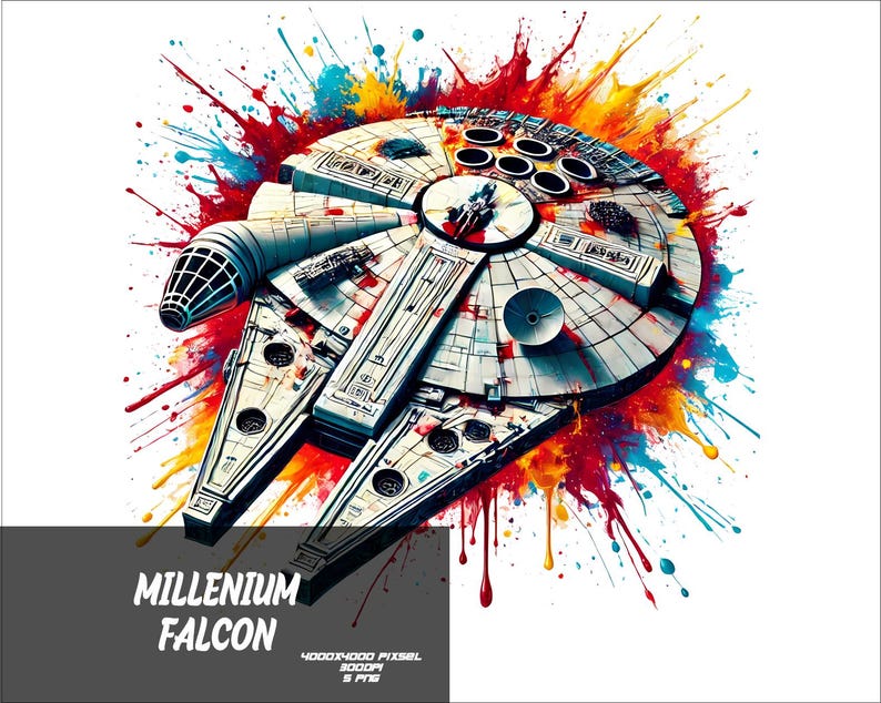 5 PNG Starwars Millennium Falcon Png Splash and Watercolor Png ...
