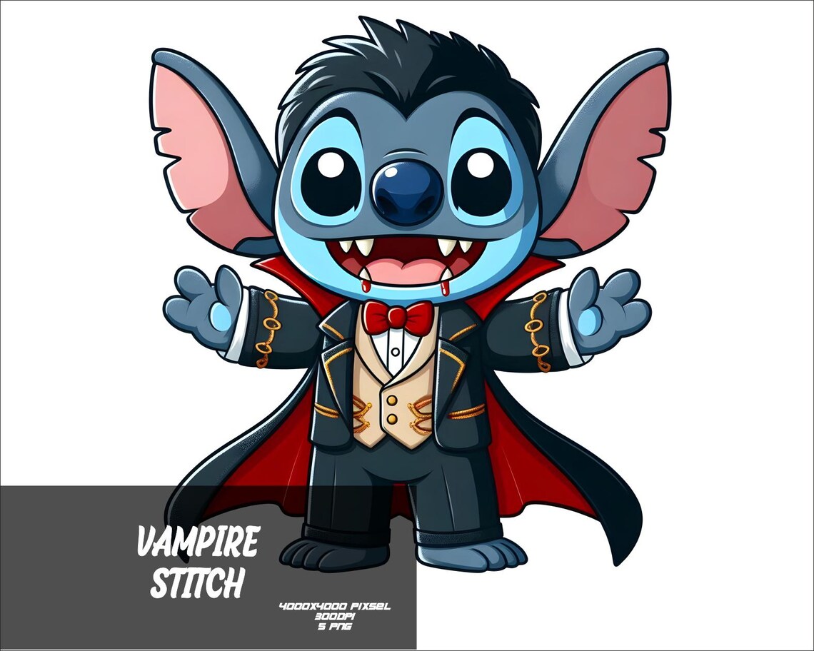 5 PNG Vampire Stitch Png Stitch Splash and Watercolor Png Stitch ...