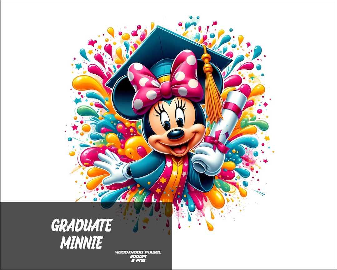5 PNG Graduate Minnie Png Mouse Splash and Watercolor Png Minnie ...