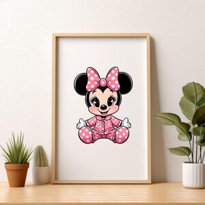 5 PNG Bedtime Minnie Png Mouse Splash and Watercolor Png Baby Minnie ...