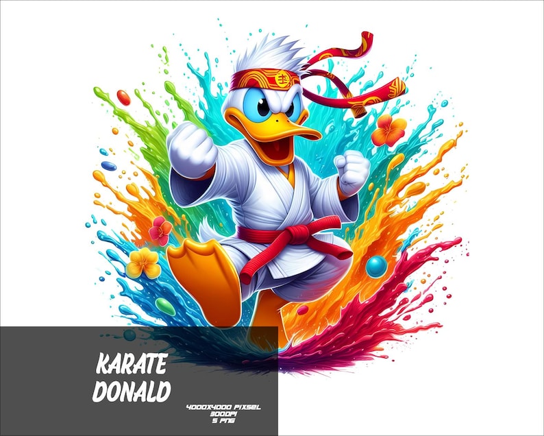 5 PNG Karate Donald Png Splash and Watercolor Png Duck Transparent PNG ...
