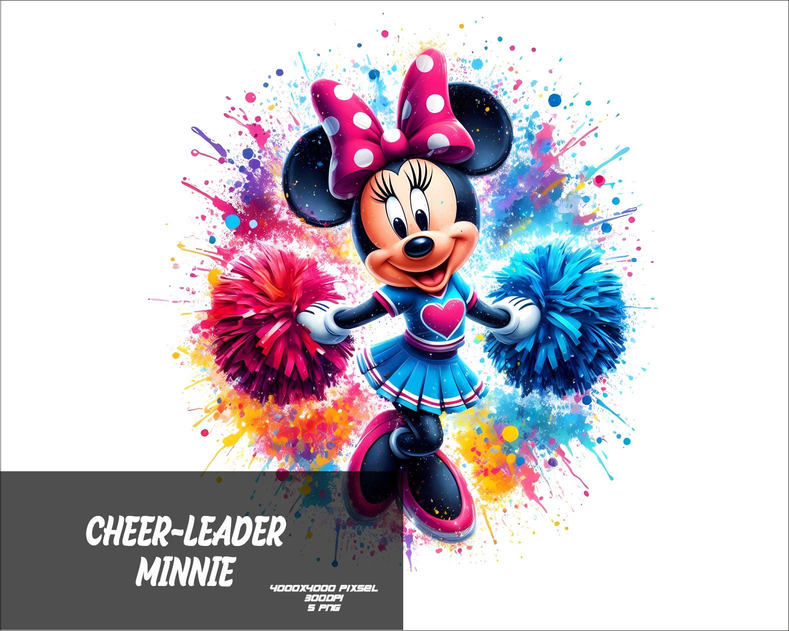 5 PNG Cheer-leader Minnie Png Mouse Splash and Watercolor Png Minnie ...
