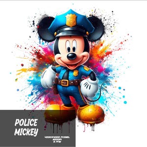 5 PNG Police Mickey Png Mouse Splash and Watercolor Png Mickey ...
