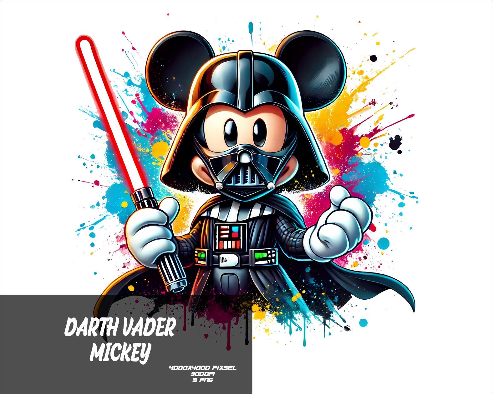 5 PNG Darth Vader Mickey Png Mouse Splash and Watercolor Png Mickey ...