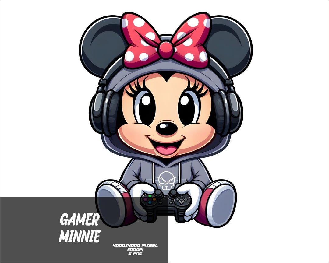 5 PNG Gamer Minnie Png Mouse Splash and Watercolor Png Minnie ...