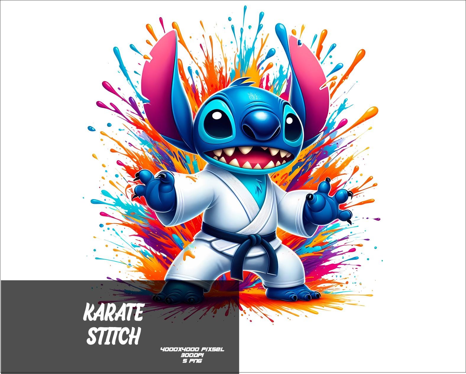 5 PNG Karate Stitch Png Stitch Splash and Watercolor Png Stitch ...