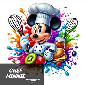 5 PNG Chef Minnie Png Mouse Splash and Watercolor Png Minnie ...