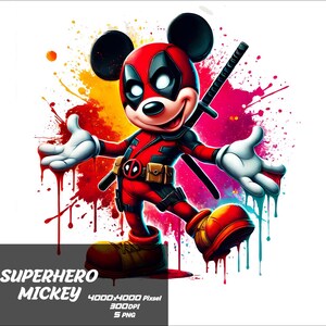 5 PNG Superhero Mickey Png Hero Mouse Splash and Watercolor Png Mickey ...