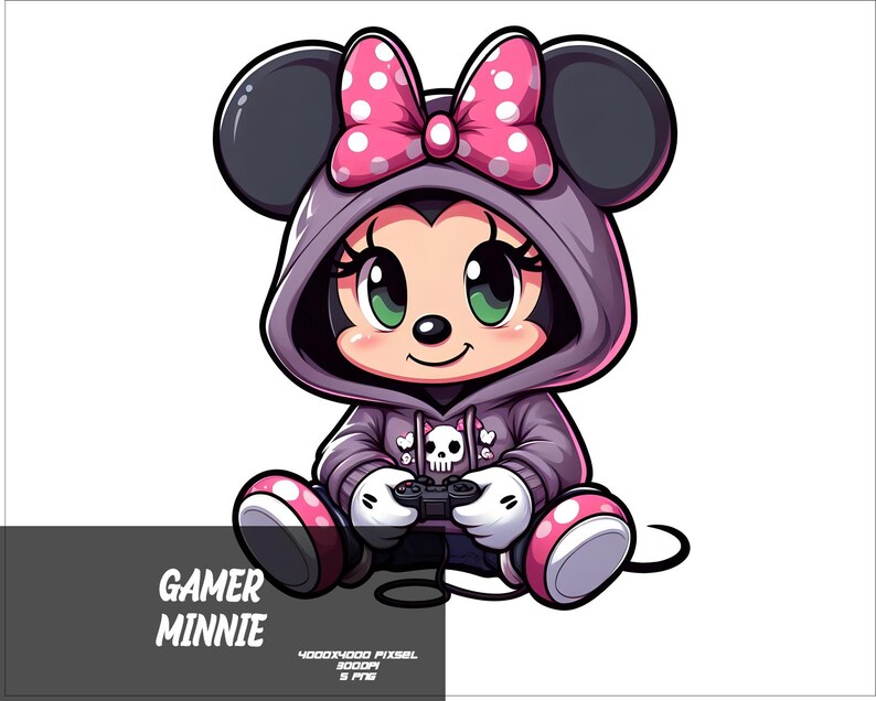 5 PNG Gamer Minnie Png Mouse Splash and Watercolor Png Minnie ...