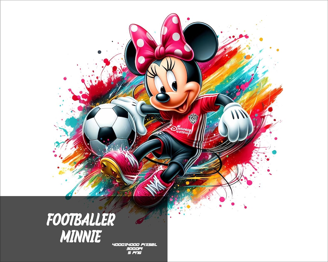 5 PNG Footballer Minnie Png Mouse Splash and Watercolor Png Minnie ...
