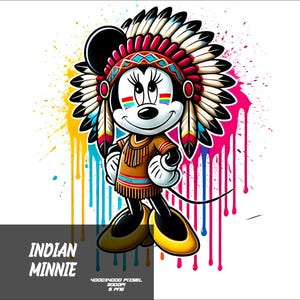 5 PNG Indian Minnie Png Mouse Splash and Watercolor Png Minnie ...