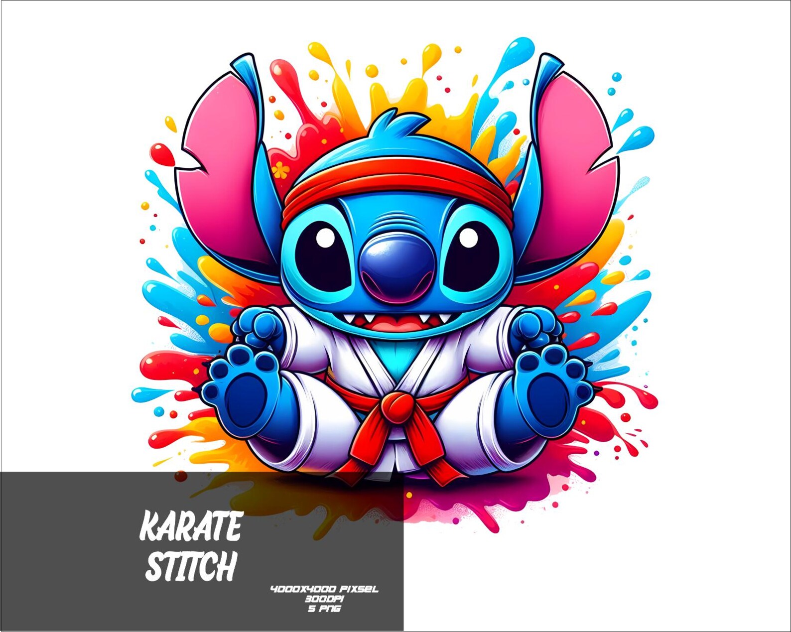 5 PNG Karate Stitch Png Stitch Splash and Watercolor Png Stitch ...
