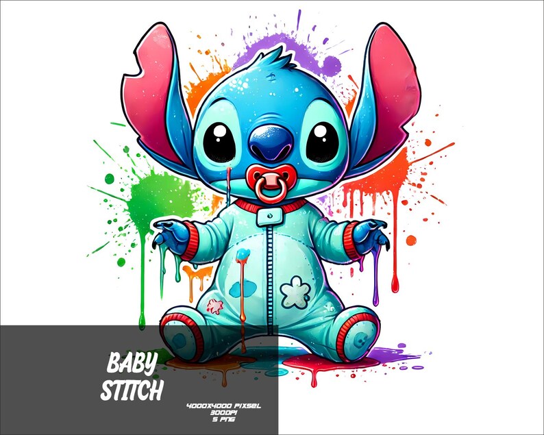 5 PNG Baby Stitch Png Stitch Splash and Watercolor Png Stitch ...