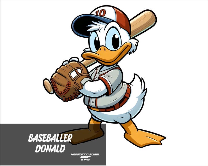 5 PNG Baseball Donald Png Splash and Watercolor Png Duck Transparent ...
