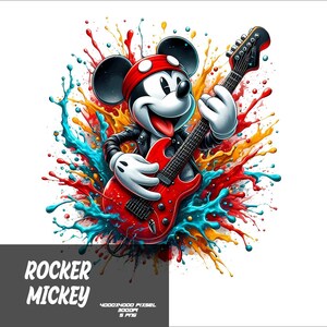 5 PNG Rocker Mickey Png Mouse Splash and Watercolor Png Mickey ...