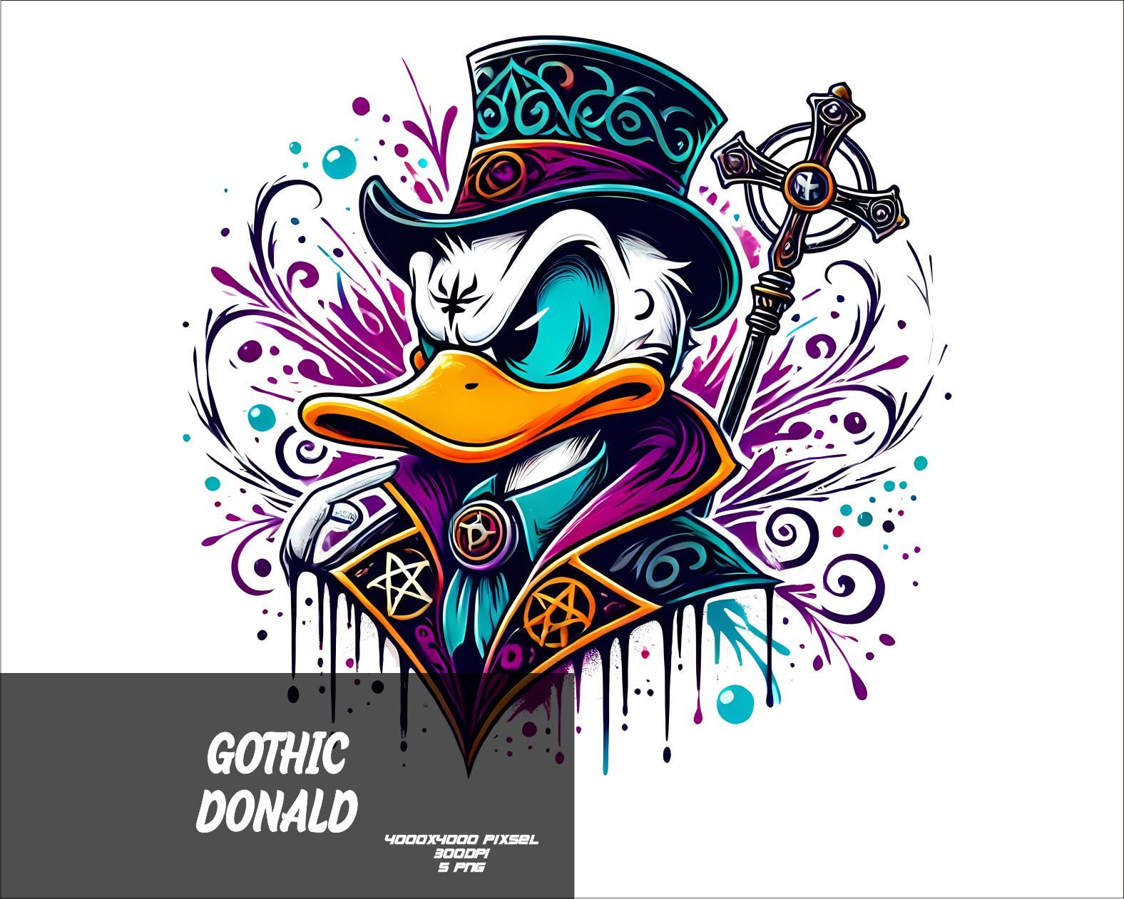 5 PNG Gothic Donald Png Splash and Watercolor Png Duck Transparent PNG ...