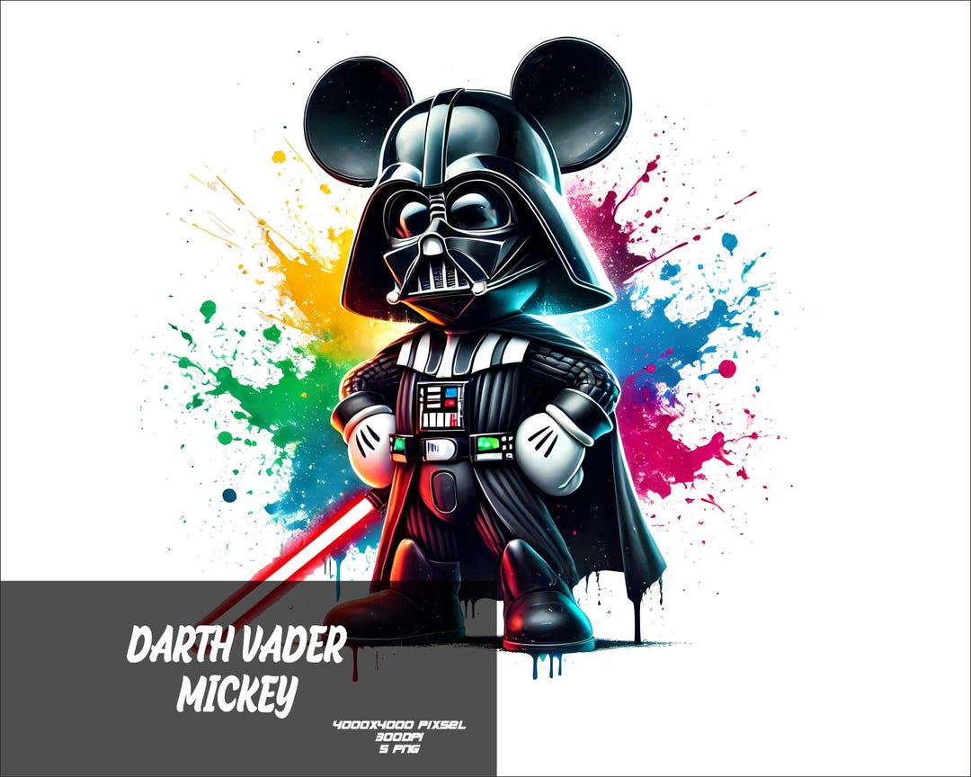 5 PNG Darth Vader Mickey Png Mouse Splash and Watercolor Png Mickey ...